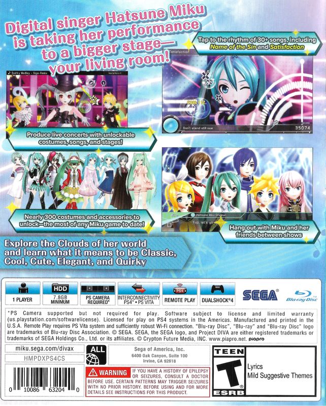 Hatsune Miku: Project DIVA X cover or packaging material - MobyGames