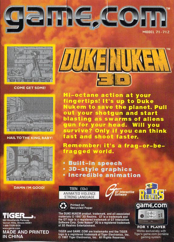 Duke Nukem 3D cover or packaging material - MobyGames