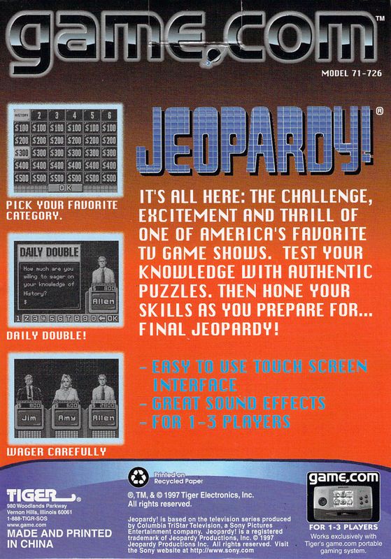 Jeopardy! cover or packaging material - MobyGames