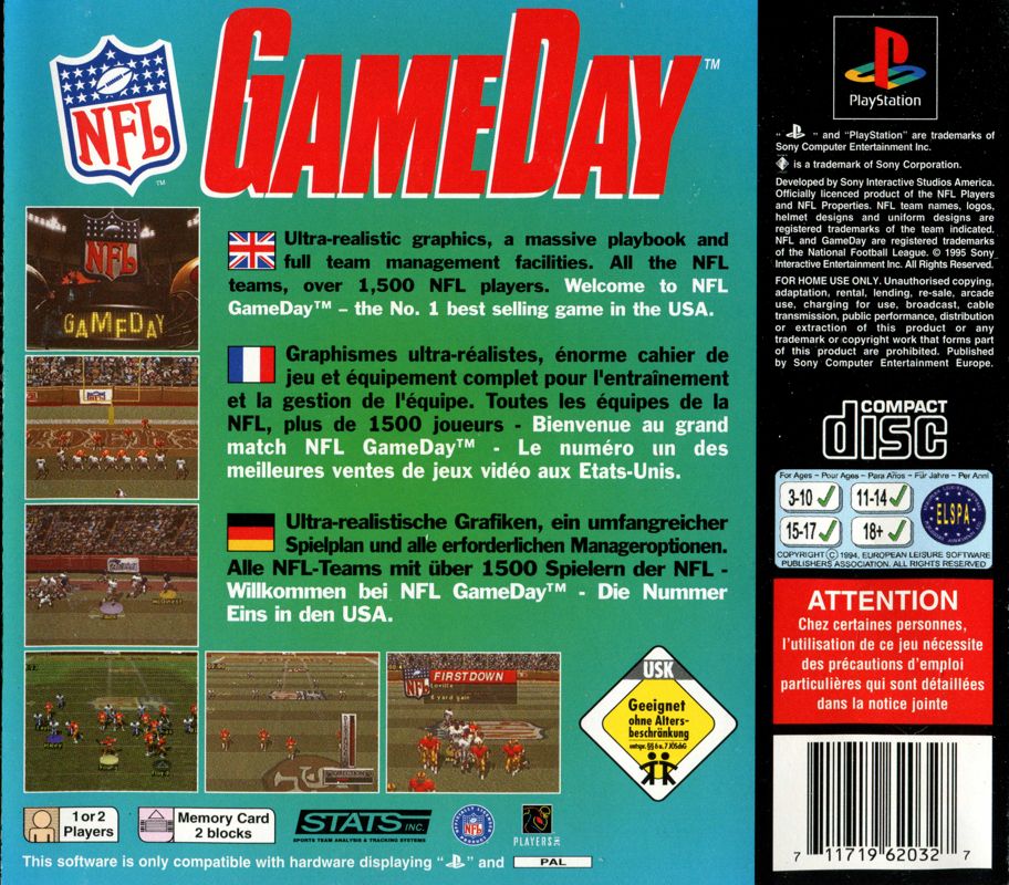 NFL GameDay cover or packaging material - MobyGames
