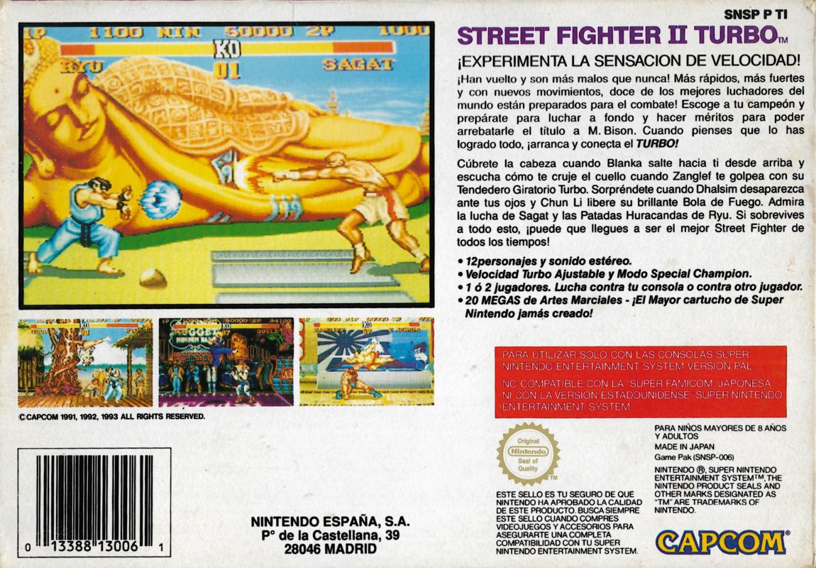 Street Fighter II Turbo cover or packaging material - MobyGames