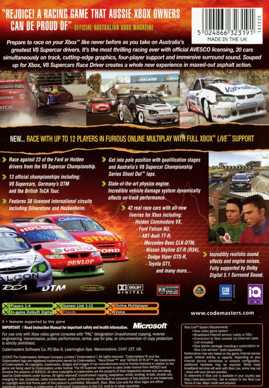 Pro Race Driver cover or packaging material - MobyGames