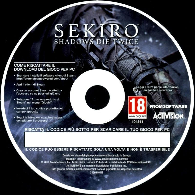 Sekiro: Shadows Die Twice cover or packaging material - MobyGames