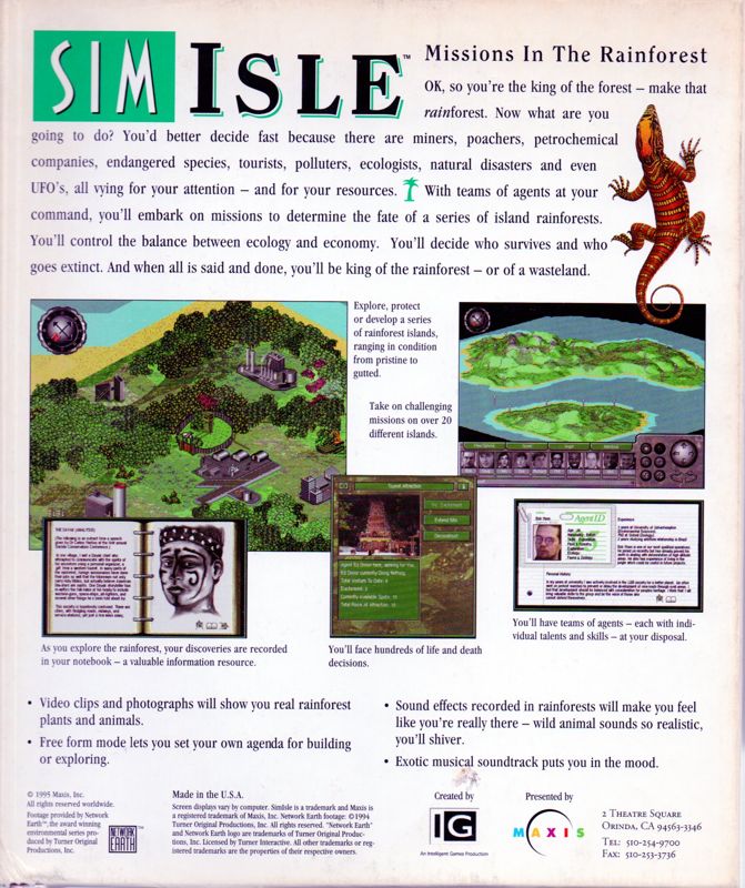 SimIsle: Missions in the Rainforest cover or packaging material - MobyGames