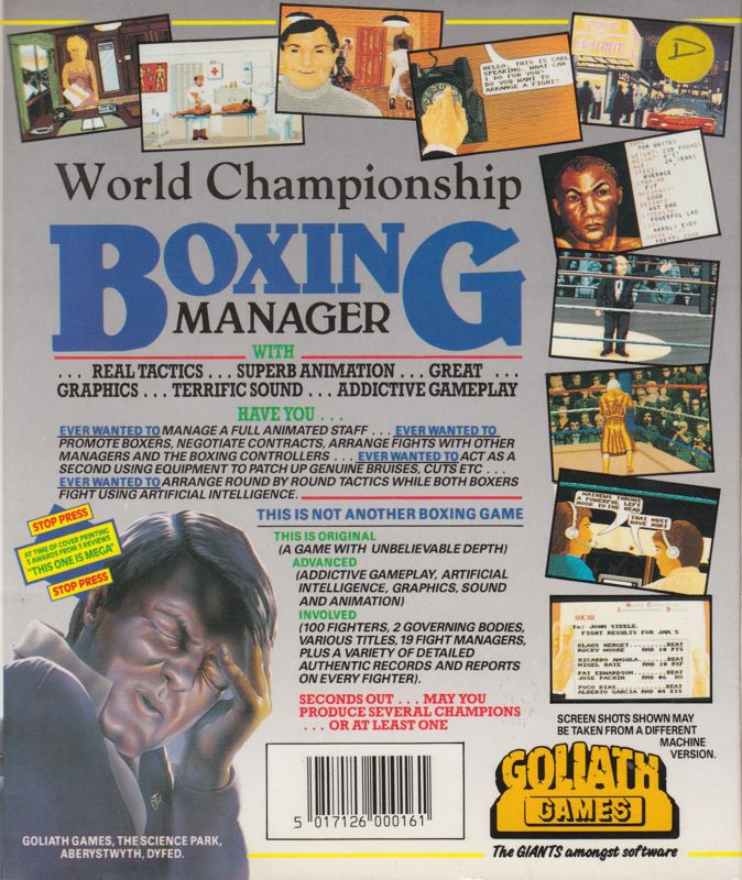 World Championship Boxing Manager cover or packaging material - MobyGames
