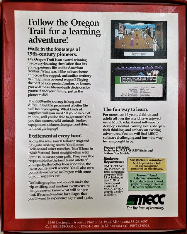 The Oregon Trail cover or packaging material - MobyGames