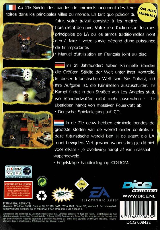 Future Cop: L.A.P.D. cover or packaging material - MobyGames