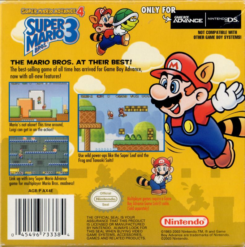 Super Mario Advance 4: Super Mario Bros. 3 cover or packaging material ...