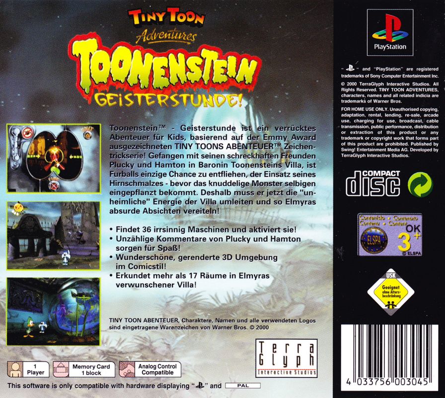 Tiny Toon Adventures: Toonenstein - Dare to Scare! cover or packaging ...