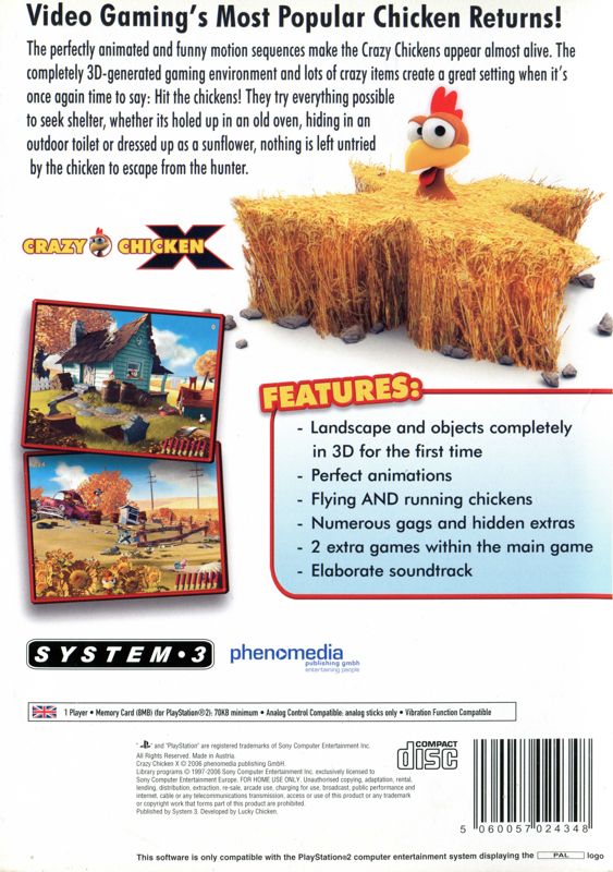 Crazy Chicken X cover or packaging material - MobyGames