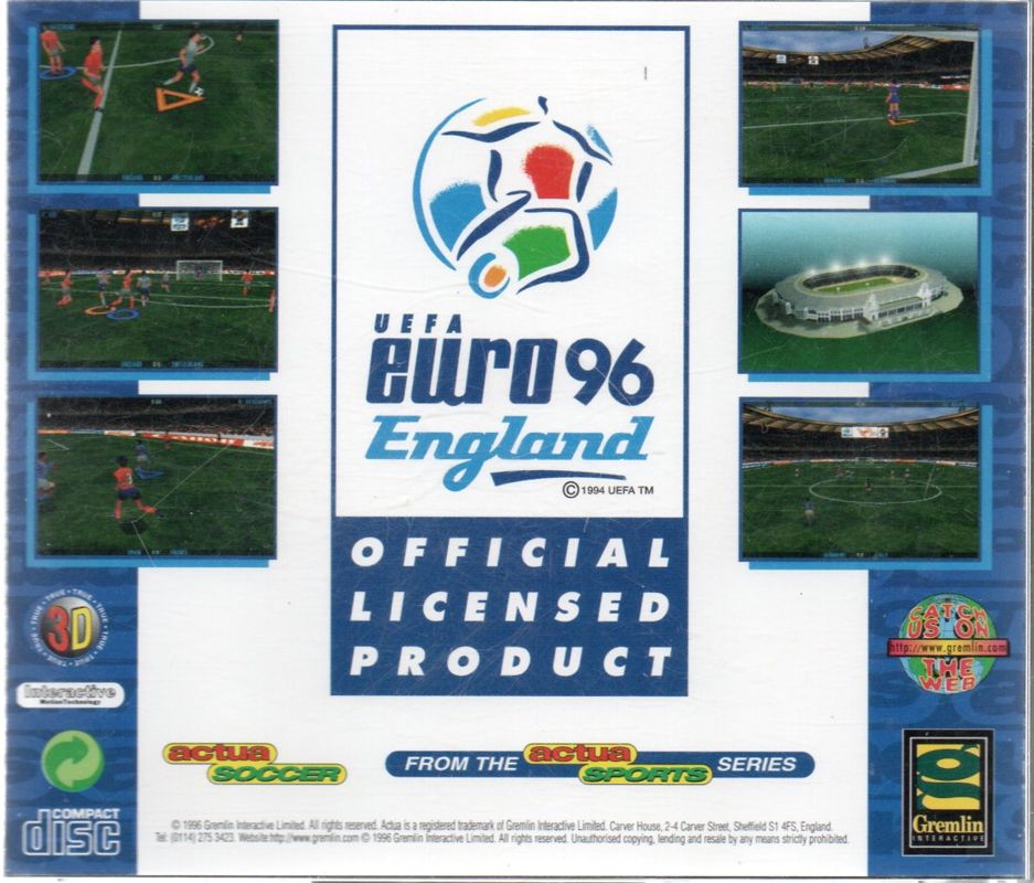 UEFA Euro 96 England cover or packaging material - MobyGames