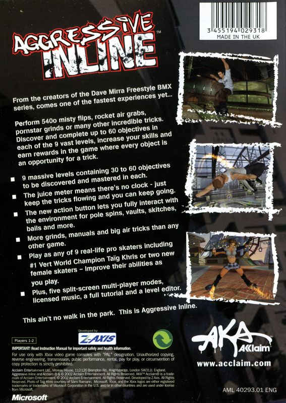 Aggressive Inline cover or packaging material - MobyGames