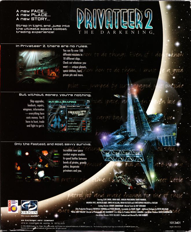 Privateer 2: The Darkening cover or packaging material - MobyGames