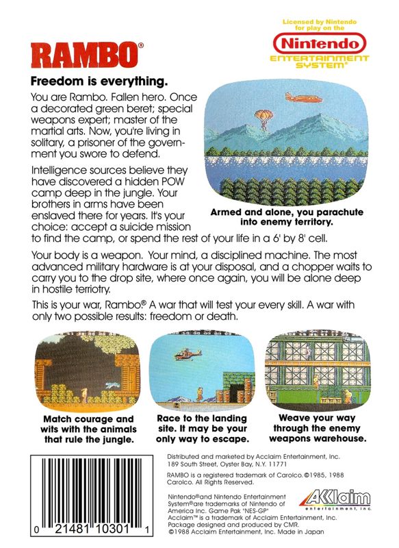 Rambo cover or packaging material - MobyGames