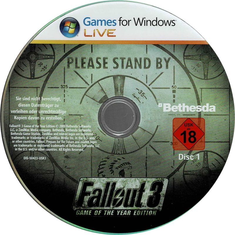 Fallout 3: Game of the Year Edition cover or packaging material - MobyGames