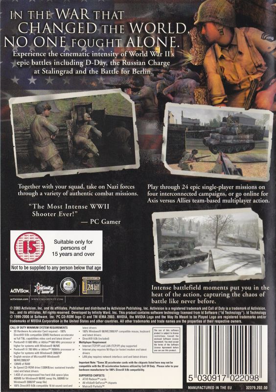 Call of Duty cover or packaging material - MobyGames