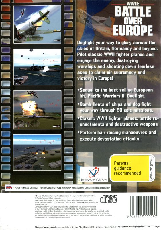 WWII: Battle Over Europe cover or packaging material - MobyGames