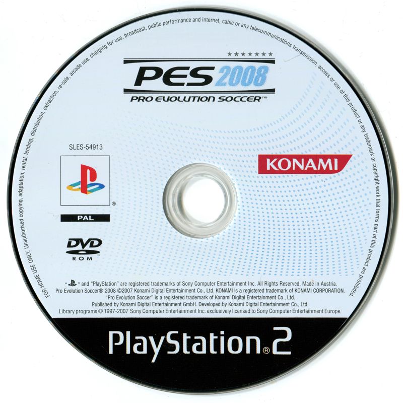 PES 2008: Pro Evolution Soccer cover or packaging material - MobyGames