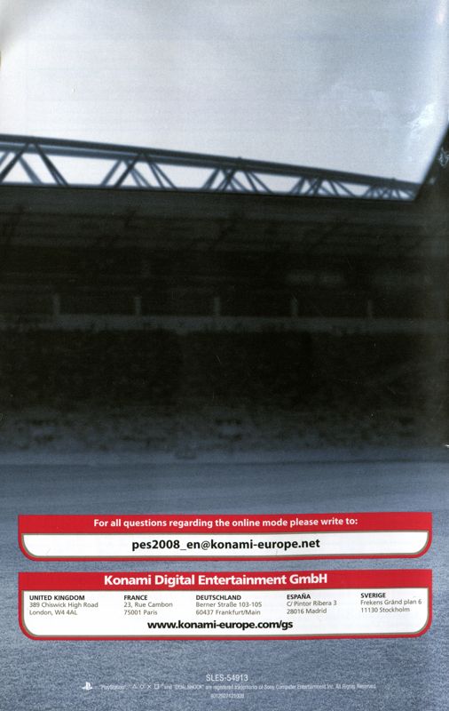 PES 2008: Pro Evolution Soccer cover or packaging material - MobyGames