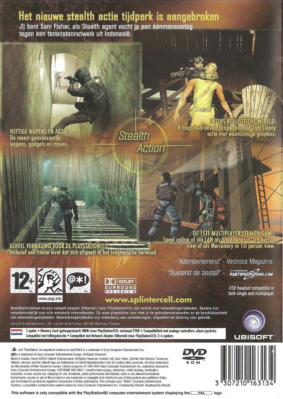 Tom Clancy's Splinter Cell: Pandora Tomorrow cover or packaging ...