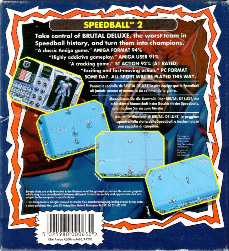 Speedball 2: Brutal Deluxe cover or packaging material - MobyGames