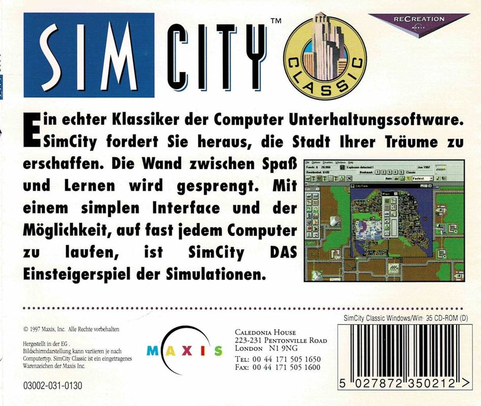 SimCity Classic cover or packaging material - MobyGames