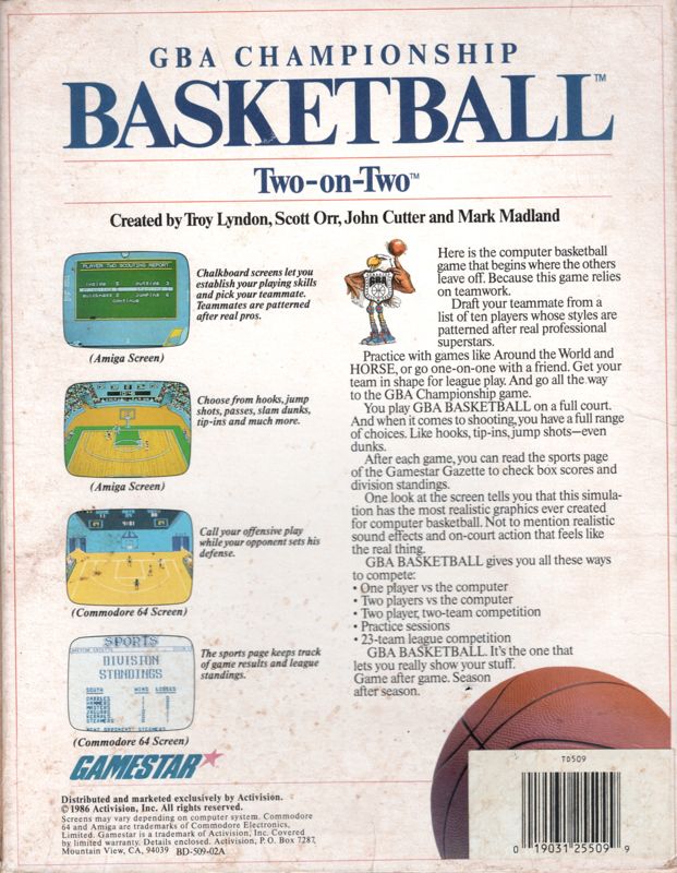 GBA Championship Basketball: Two-on-Two cover or packaging material ...