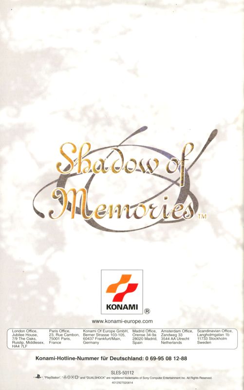 Shadow of Destiny cover or packaging material - MobyGames