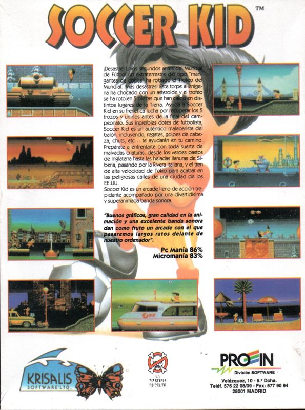 Soccer Kid cover or packaging material - MobyGames