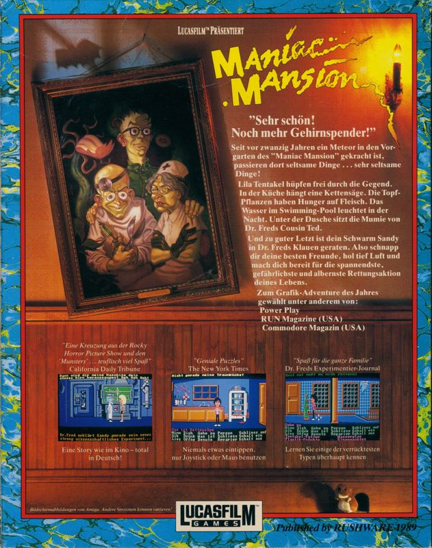 Maniac Mansion cover or packaging material - MobyGames