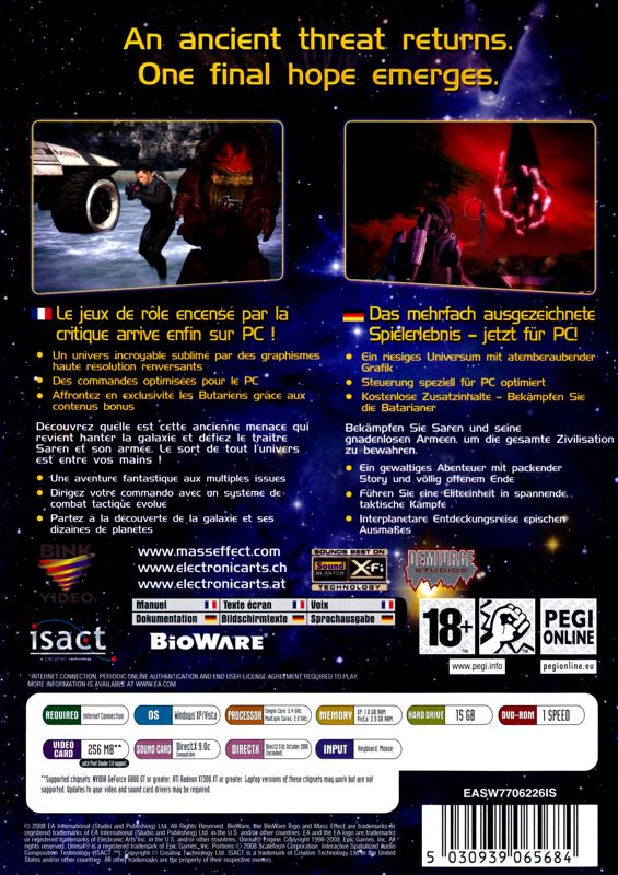 Mass Effect cover or packaging material - MobyGames