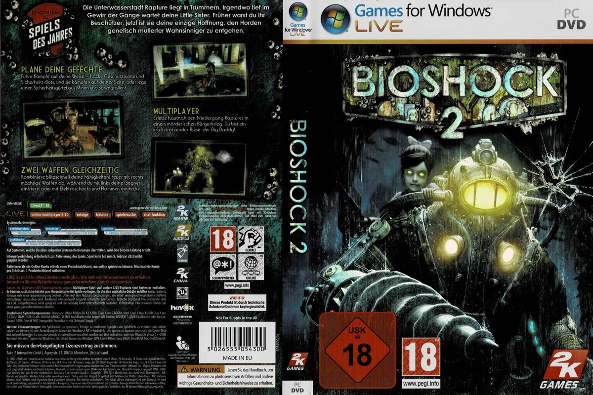 BioShock 2 (Rapture Edition) cover or packaging material - MobyGames