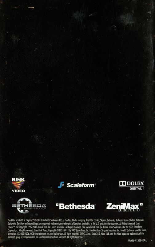 The Elder Scrolls V: Skyrim cover or packaging material - MobyGames