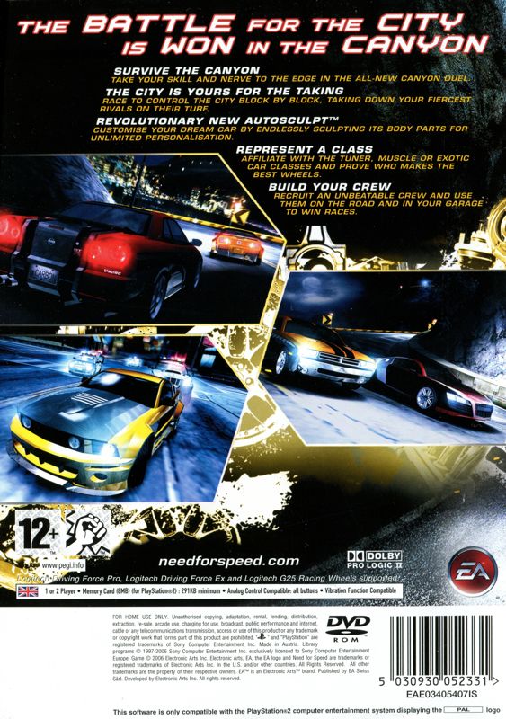 Need for Speed: Carbon cover or packaging material - MobyGames