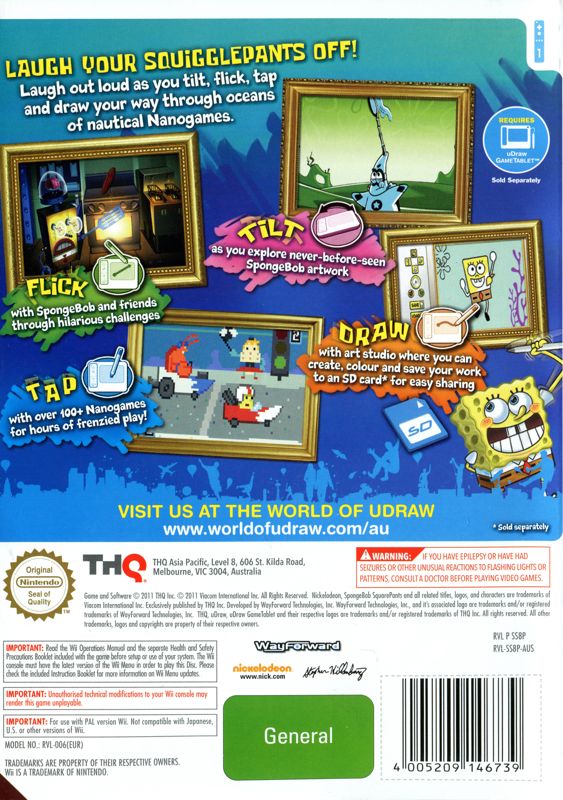 SpongeBob SquigglePants cover or packaging material - MobyGames