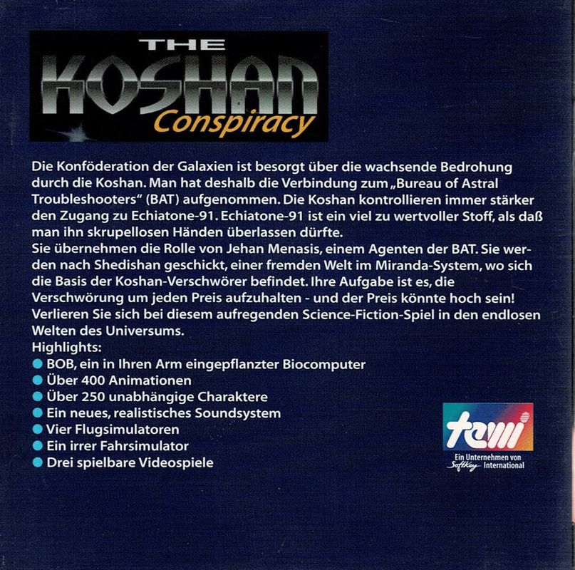 The Koshan Conspiracy cover or packaging material - MobyGames