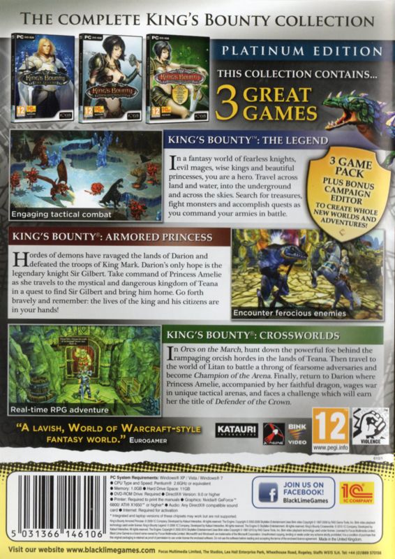 King's Bounty: Platinum Edition cover or packaging material - MobyGames