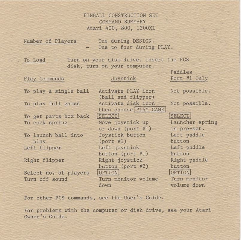 Pinball Construction Set cover or packaging material - MobyGames