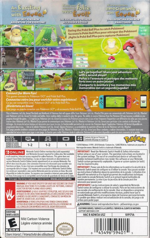 Pokémon: Let's Go, Eevee! + Poké Ball Plus Pack cover or packaging ...