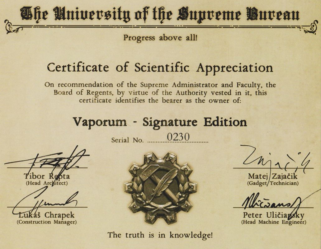 Vaporum (Signature Edition) cover or packaging material - MobyGames