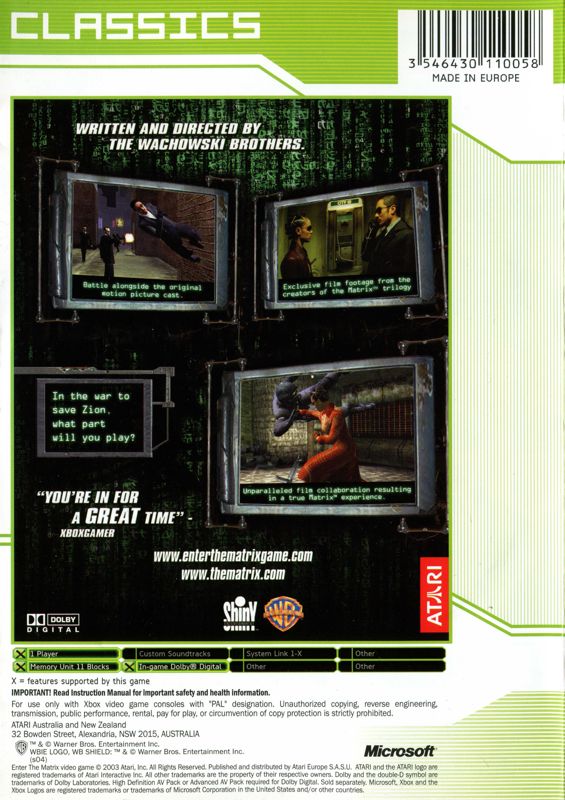 Enter the Matrix cover or packaging material - MobyGames