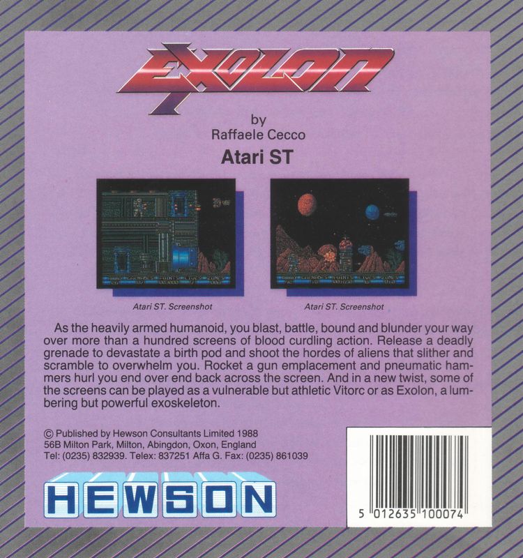 Exolon cover or packaging material - MobyGames