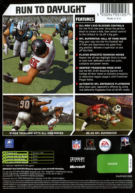 Madden NFL 07 cover or packaging material - MobyGames