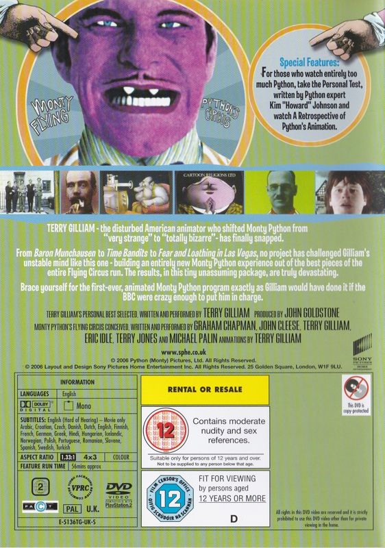 Monty Python's Personal Bests (included game) cover or packaging ...