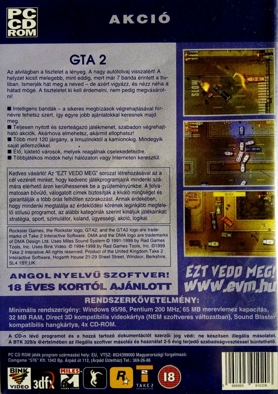 Grand Theft Auto 2 cover or packaging material - MobyGames
