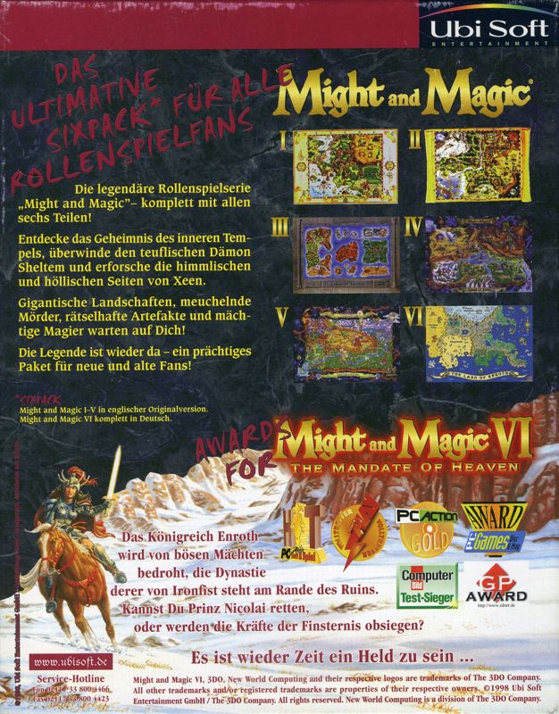 Might and Magic Sixpack cover or packaging material - MobyGames