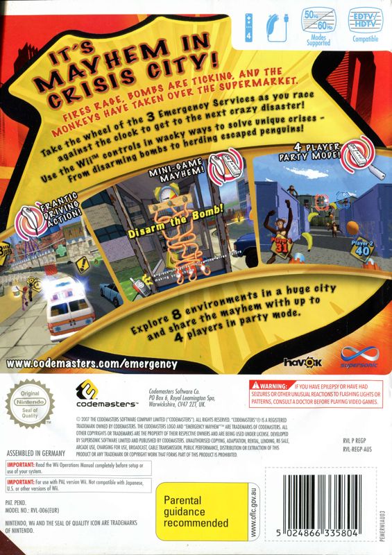 Emergency Mayhem cover or packaging material - MobyGames
