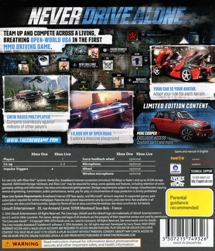 The Crew (Limited Edition) cover or packaging material - MobyGames