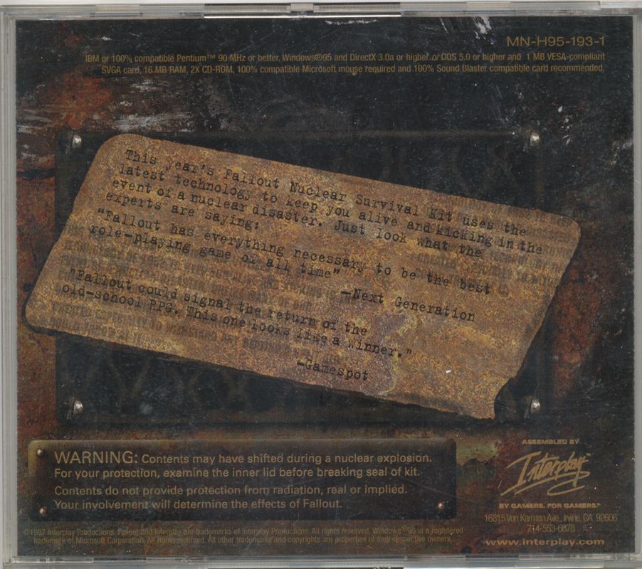 Fallout cover or packaging material - MobyGames