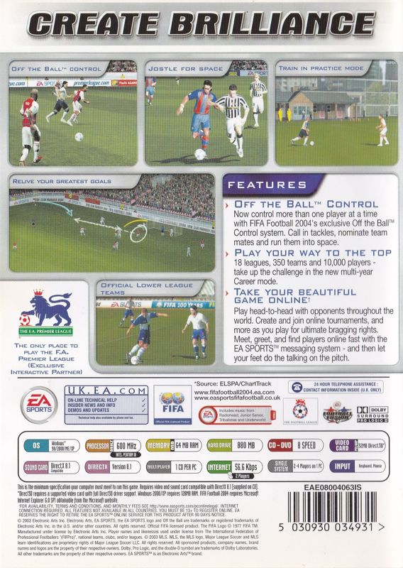 FIFA Soccer 2004 cover or packaging material - MobyGames